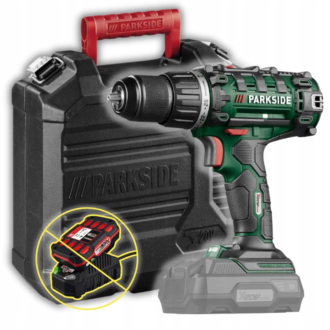 Wiertarko-wkrętarka Parkside + 2Ah AKUMULATOR i 2,4A Ładowarka ...