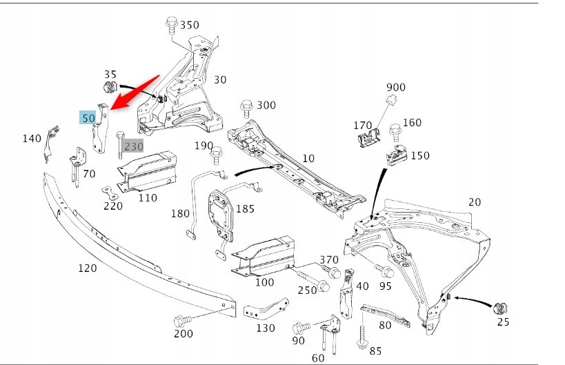 UCHWYT LAMPY MOCOWANIE MERCEDES GLK A2046200785 P kamex-2046200785 ...