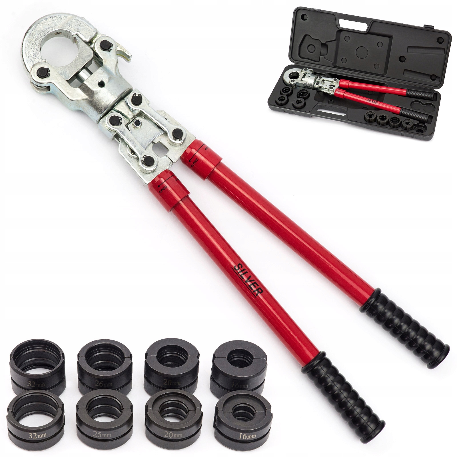 PRASKA PRASA ZACISKARKA DO RUR PEX MATRYCE 16-32mm (TH+U) +8 KAMIENI ...