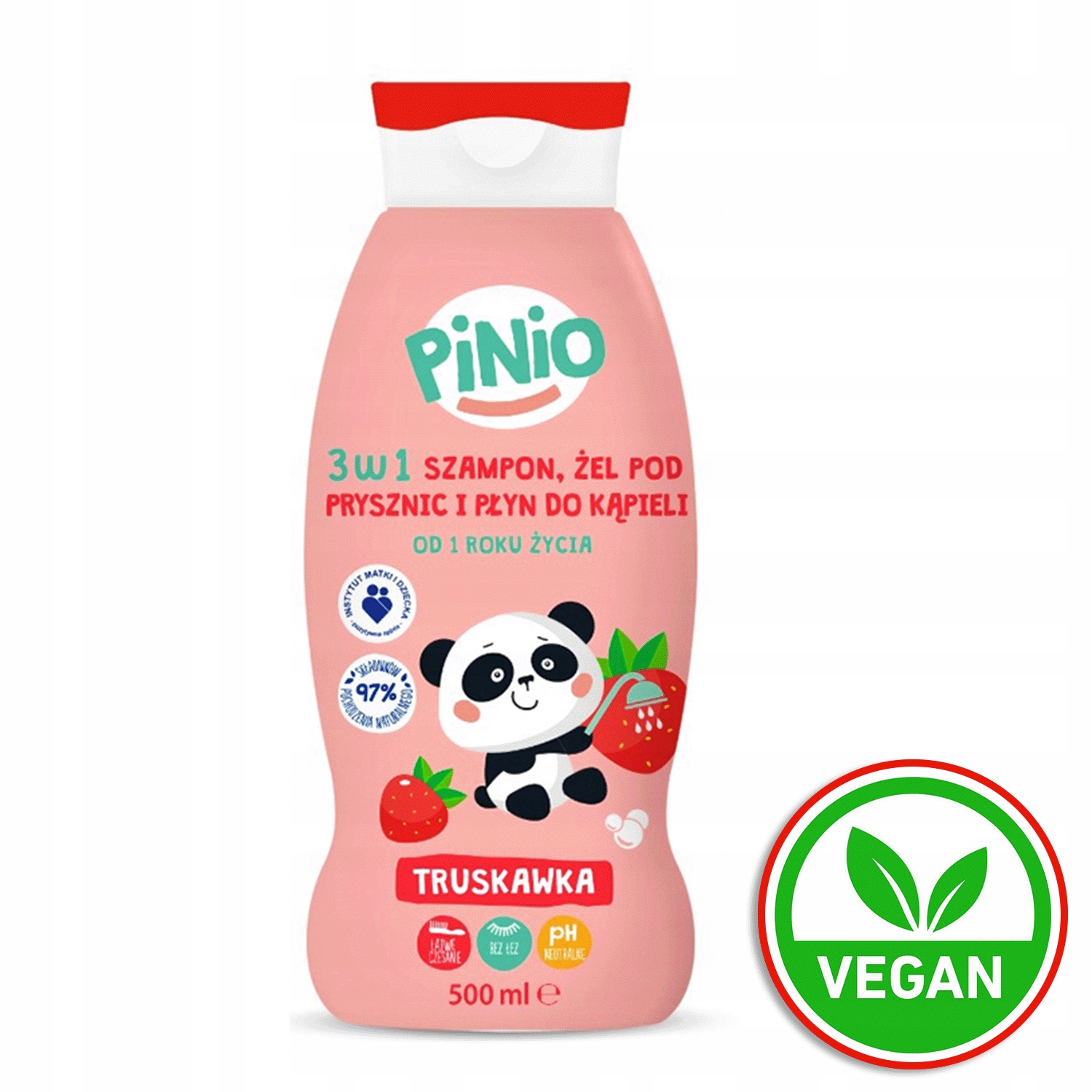 PINIO 3w1 Żel do mycia dla dzieci Truskawka 500ml VEGAN 14739157091 ...
