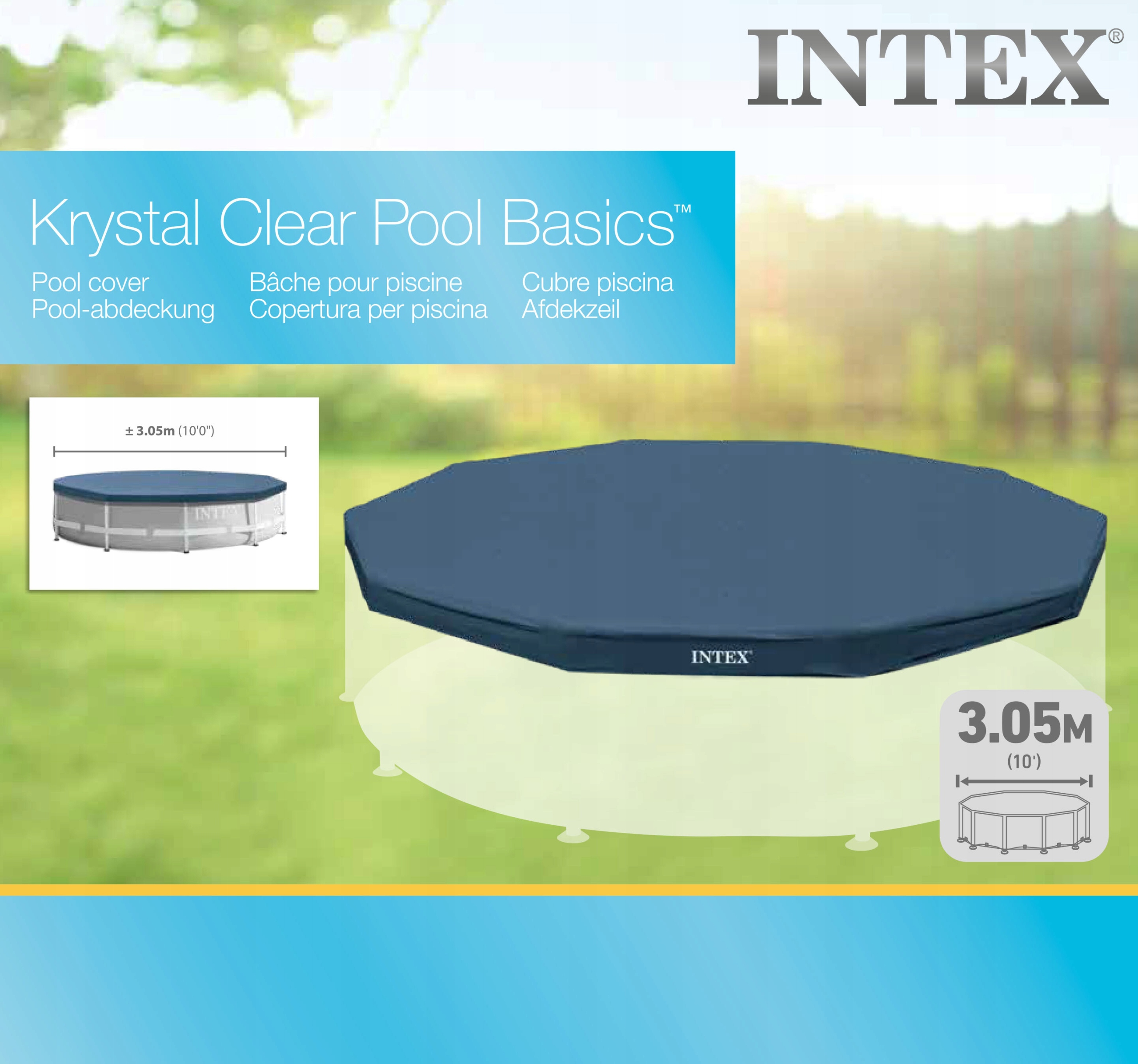 Pokrywa na Basen 305 cm Stelażowy do Basenu Plandeka Basenowa Intex ...