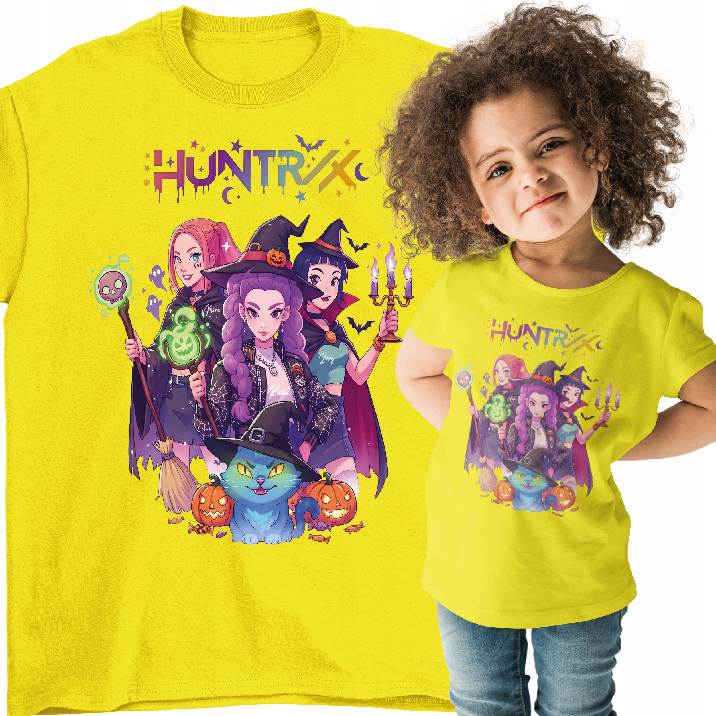 KOSZULKA DZIECIĘCA HUNTRIX KPOP DEMON HUNTERS ŁOWCZYNIE HALLOWEEN 128 ...