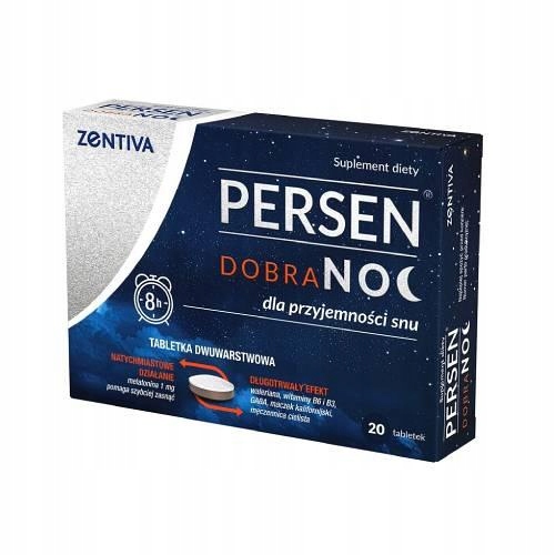 Persen Dobranoc na sen, melatonina , 20 tabletek (8594739315341) • Cena ...