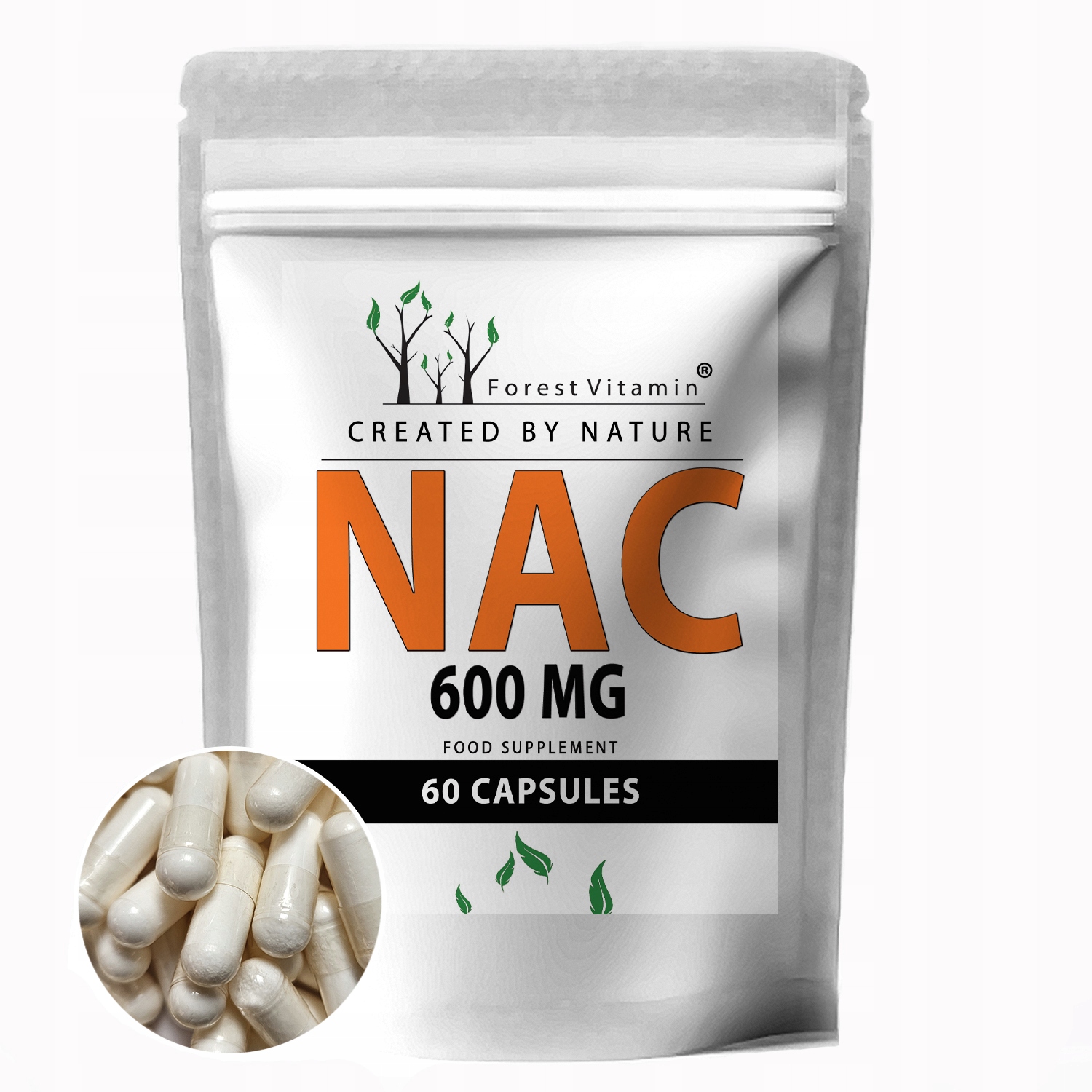 NAC 600mg N-ACETYL L-CYSTEINA 60kaps SZYBKO DZIAŁA TOKSYNY STOP ...