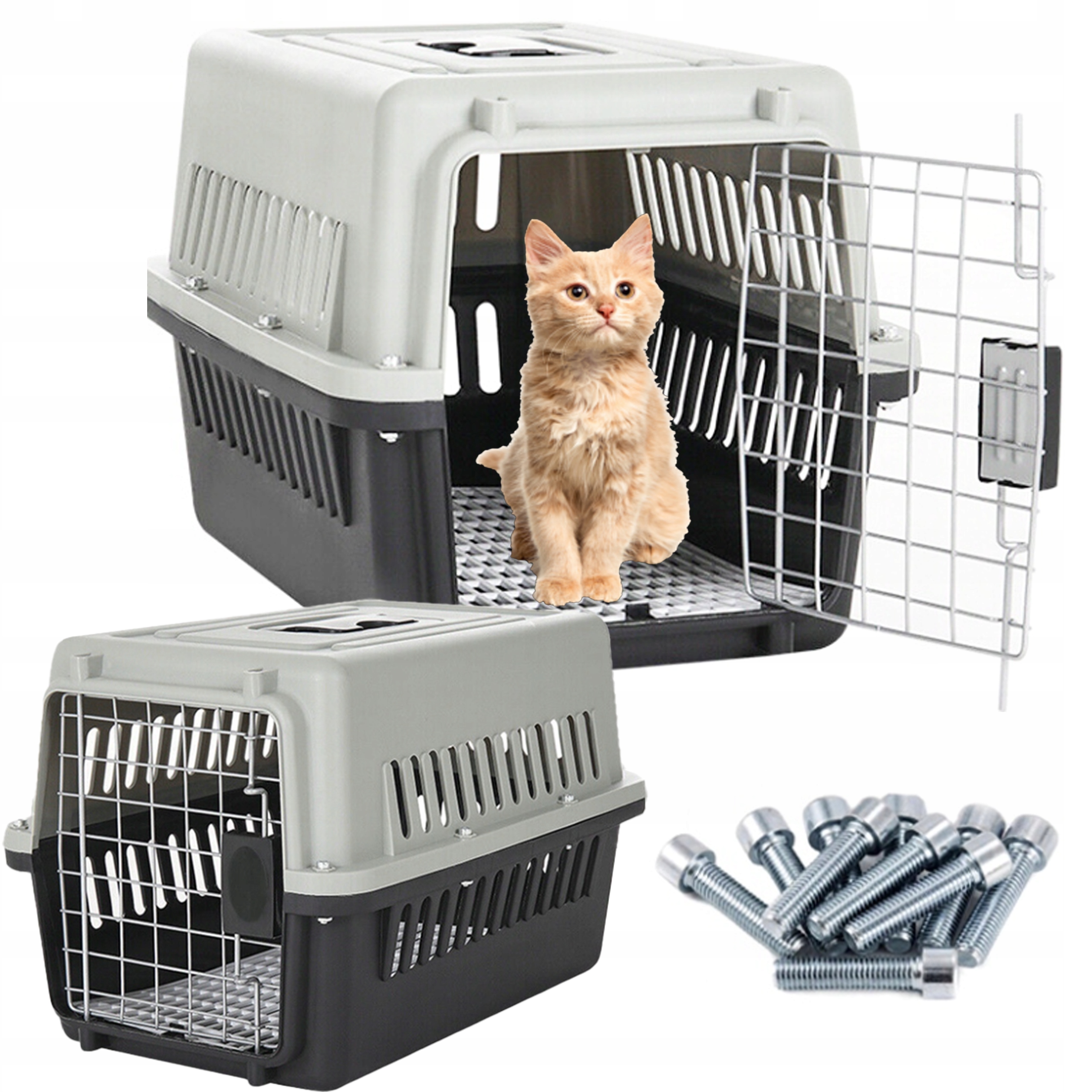 DUŻY TRANSPORTER DLA KOTA PSA KRÓLIKA ZWIERZĄT PLASTIKOWY KLATKA KOJEC ...