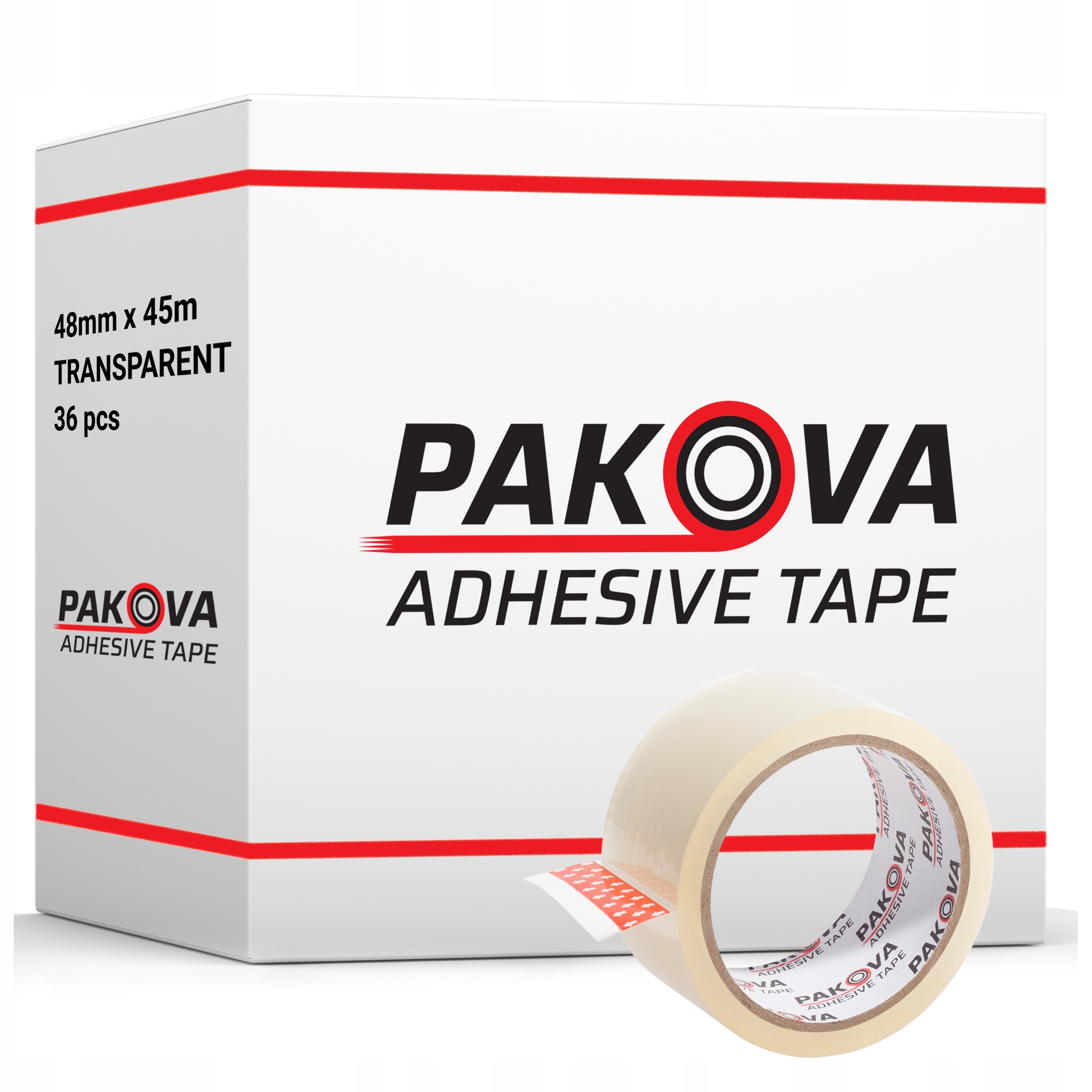 TAŚMA PAKOWA TRANSPARENT 48/66y Klejąca Mocna Bezbarwna Pakova 36szt ...