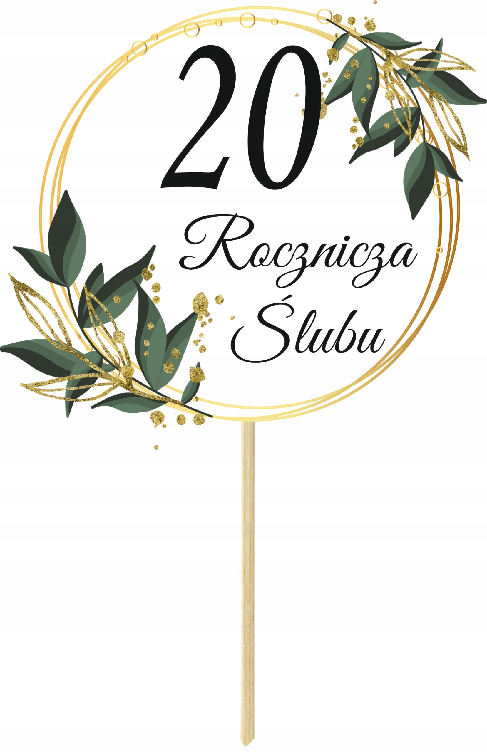 TOPPER NA TORT 20 ROCZNICA ŚLUBU ZWIĄZKU MIŁOŚĆ • Cena, Opinie - Allegro