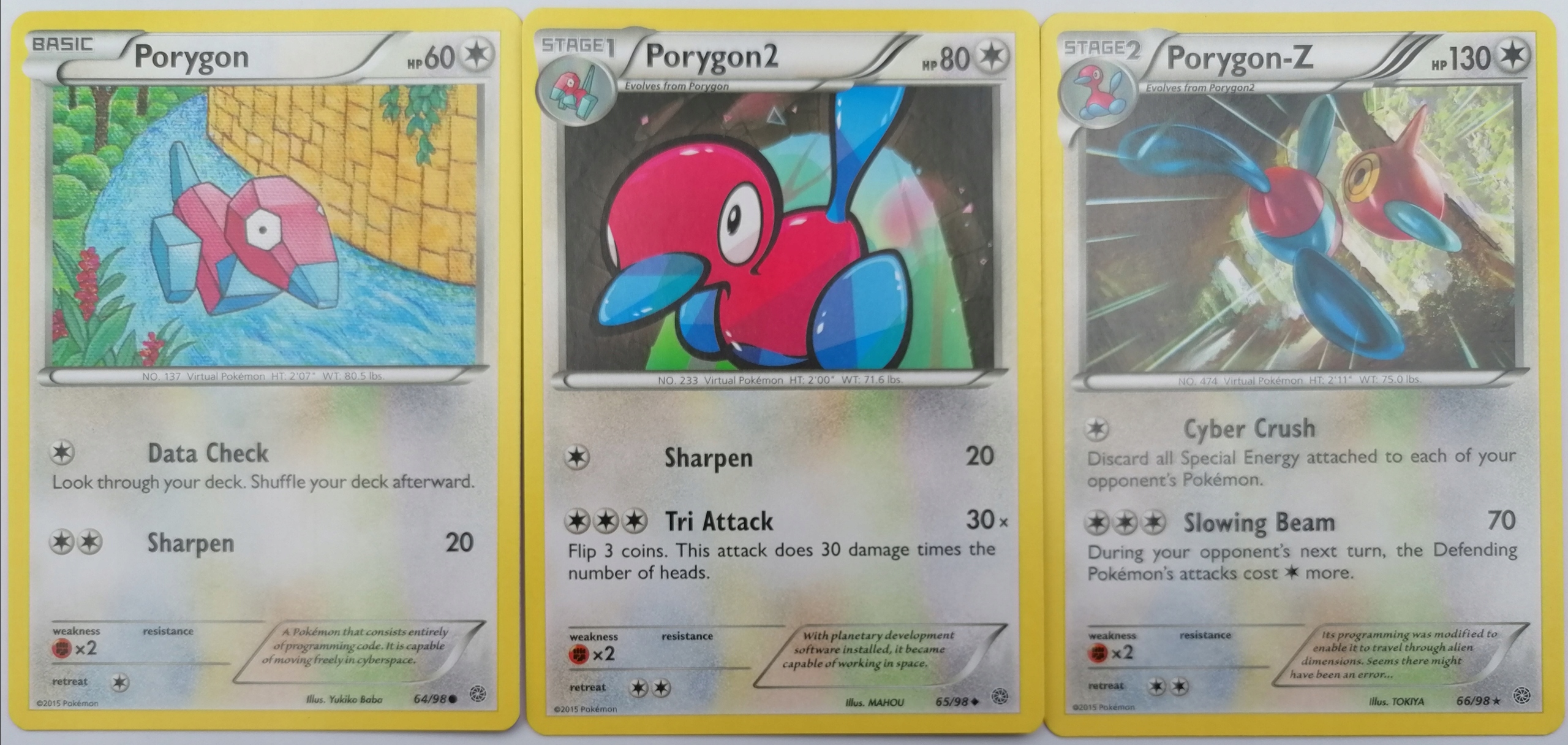 AOR | Porygon 64/98 + Porygon 65/98 + Porygon-Z 66/98 | Pokemon TCG ...