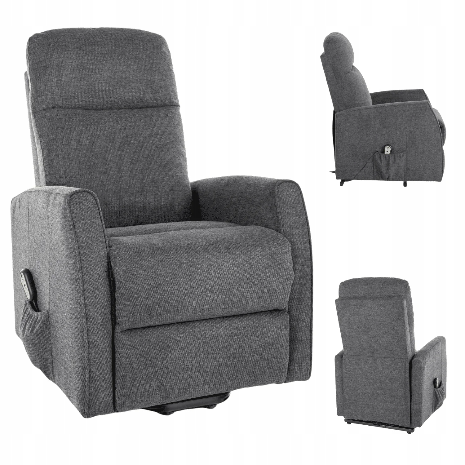 Jednoosobowy Fotel Rozkładany Wypoczynkowy Elektryczny Szary Loft OTTO ...