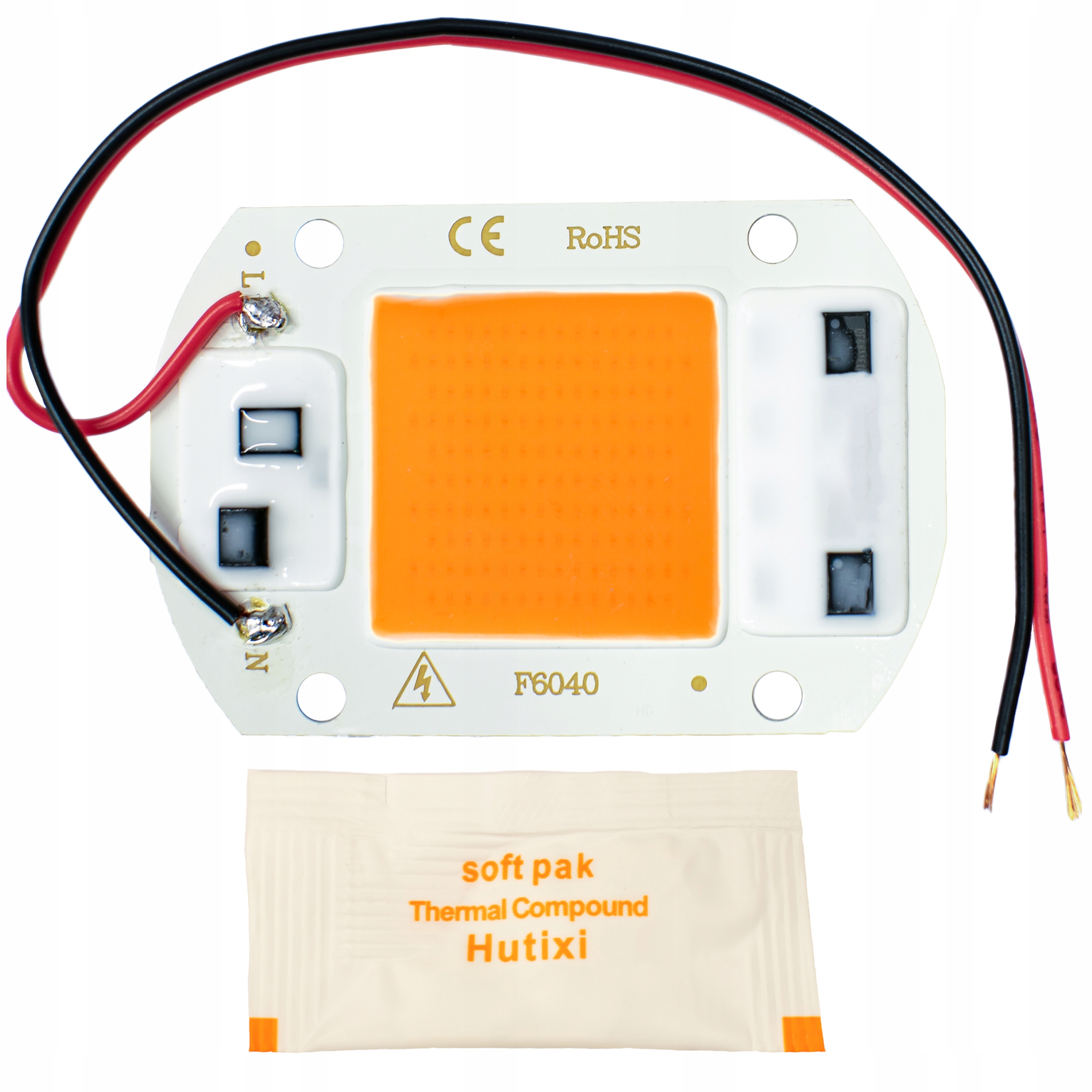 MODUŁ LED 30W FULL SPECTRUM wzrost roślin 60x40mm pod 230V +przewód ...