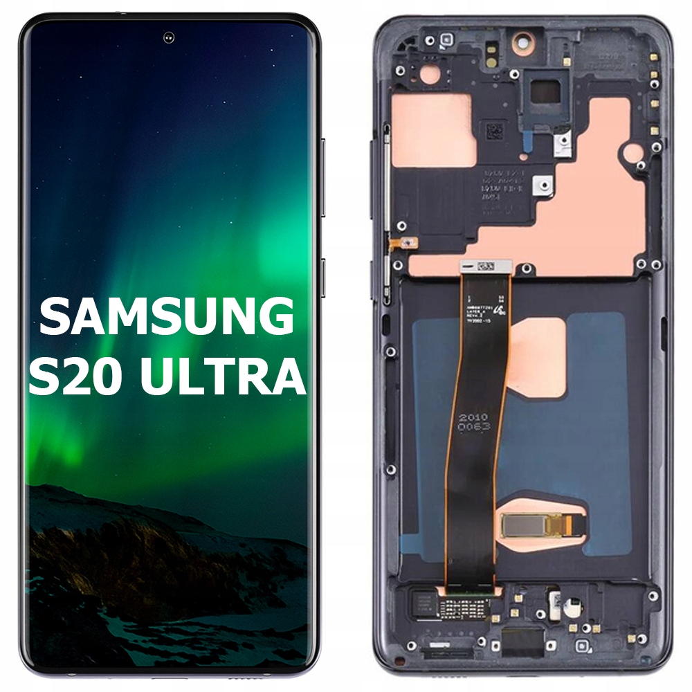 WYŚWIETLACZ DO SAMSUNG GALAXY S20 ULTRA / RAMKA / OLED / PEŁNY EKRAN ...