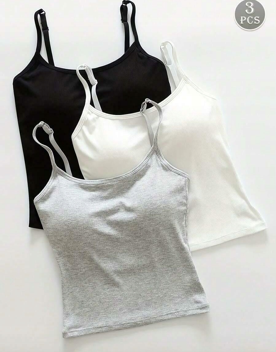 SHEIN DOPASOWANY TOP RAMIĄCZKA 3-PACK N32 NJ4__S • Cena, Opinie • Topy 17496155160 • Allegro