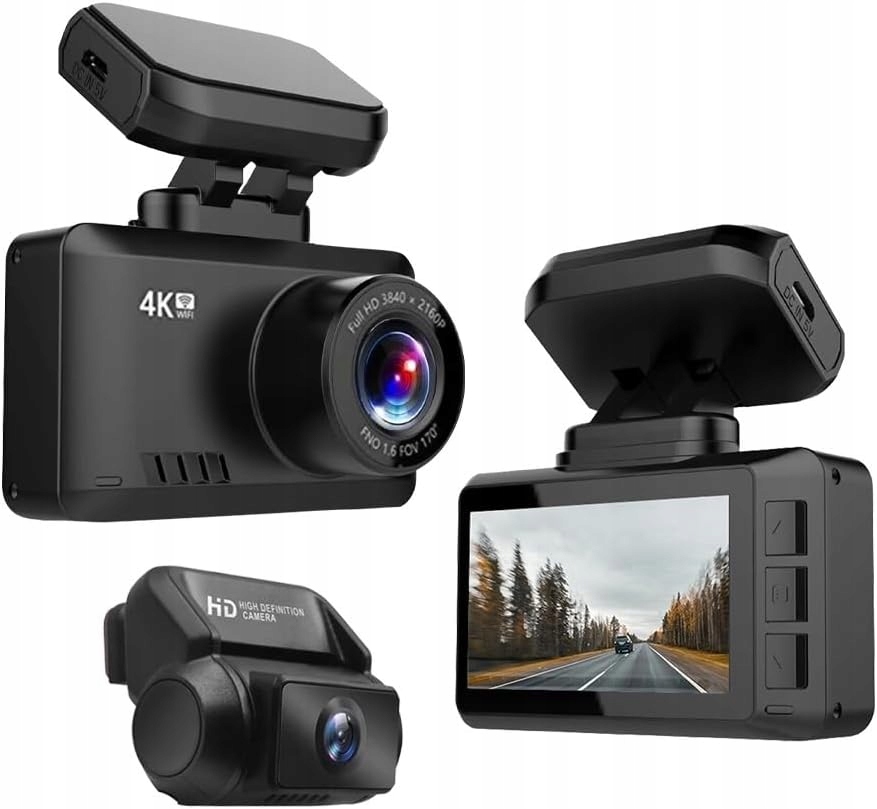 Autós kamera tolatókamerával, GPS-szel, Wi-Fi-vel, 4K, Novatek SONY ...