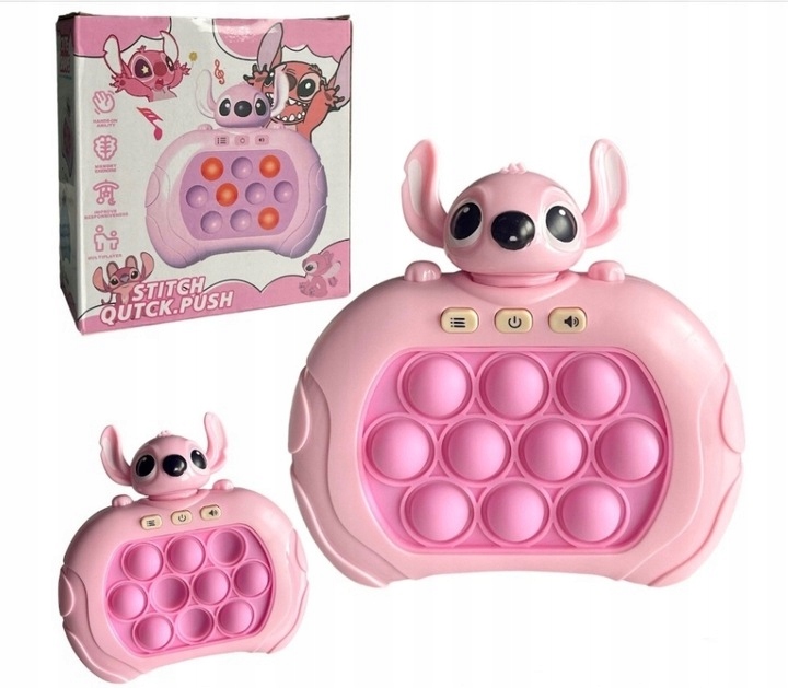 GRA ZRĘCZNOŚCIOWA STITCH POP IT ANTYSTRESOWA ELEKTRYCZNA STICH RÓŻOWY ...