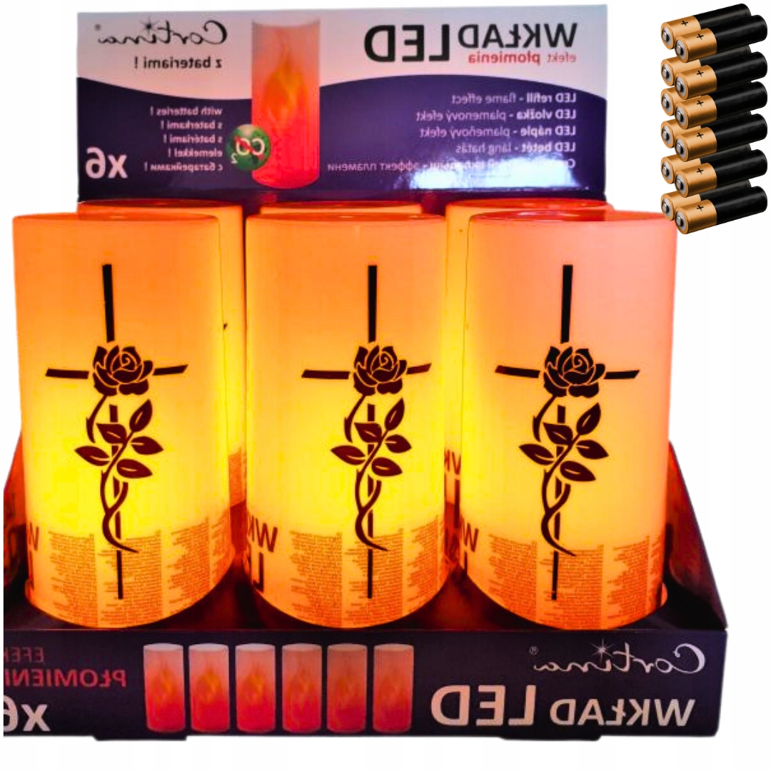 LEDOWE Znicze ELEKTRYCZNE Na Cmentarz 14 DNI 6 szt KOCHANEMU TACIE ...