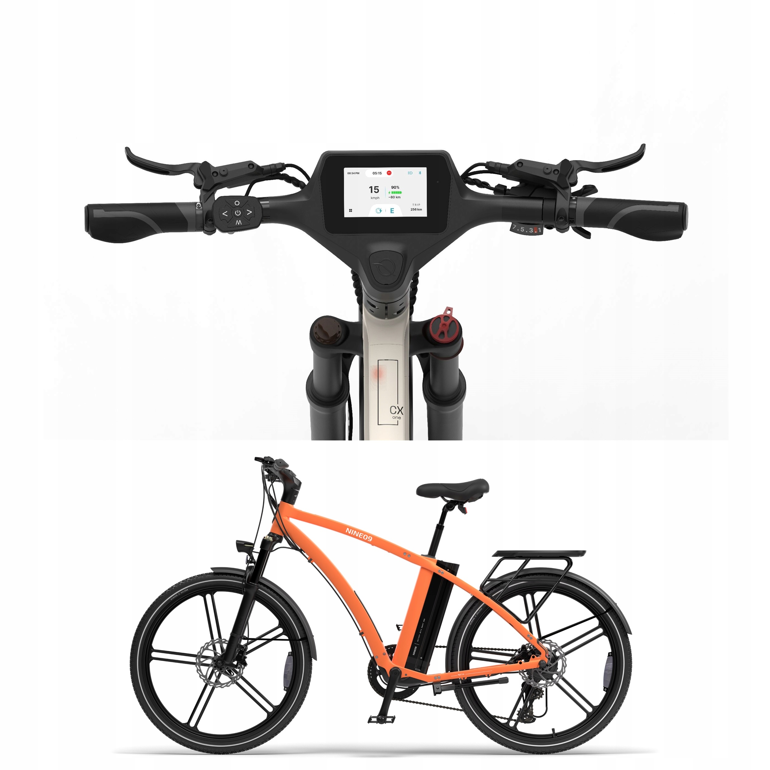 MIEJSKI ROWER ELEKTRYCZNY SMART SYSTEM AMORTYZACJA PRZÓD TYŁ NINE09 CX01 - 8906183460032 ...