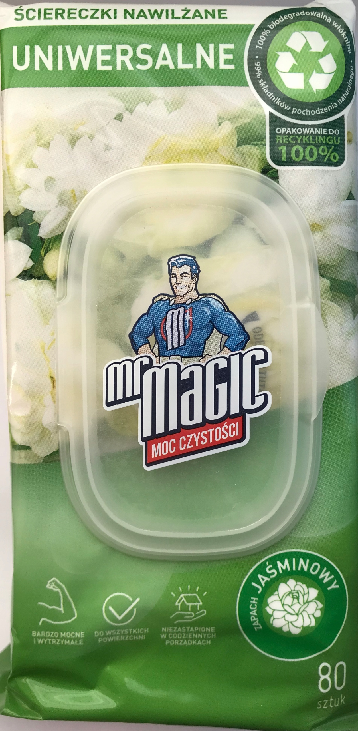 Chusteczki nawilżane uniwersalne Mr. Magic 80 szt. włóknina ...