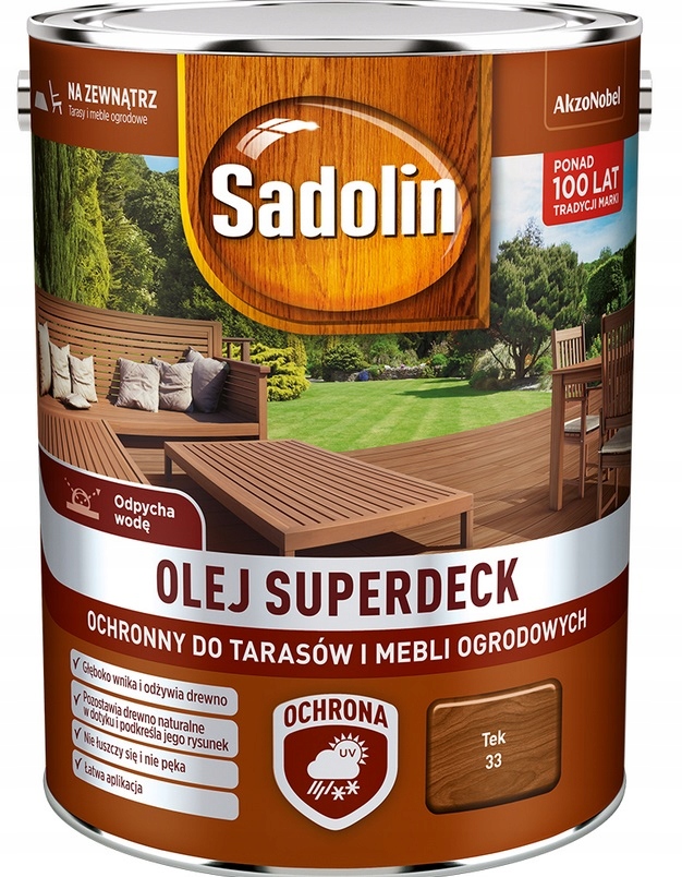 SADOLIN SUPERDECK- olej do tarasów, tek, 5l (5904078205006) • Cena ...