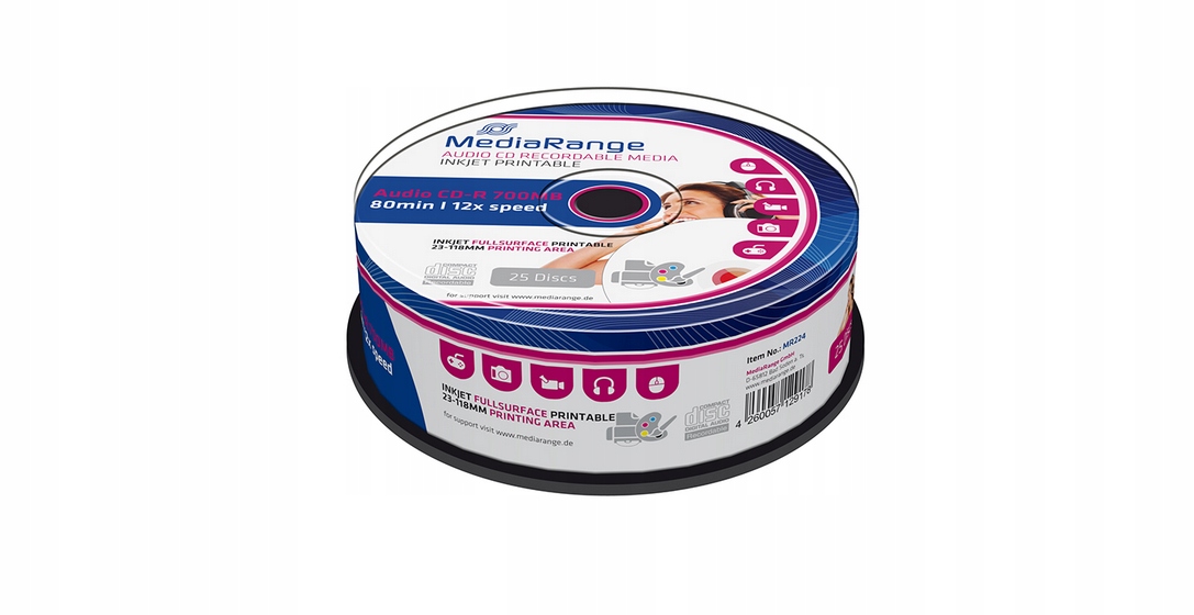 Mediarange CD-R pro hudbu Audio cake 25 printable - Allegro