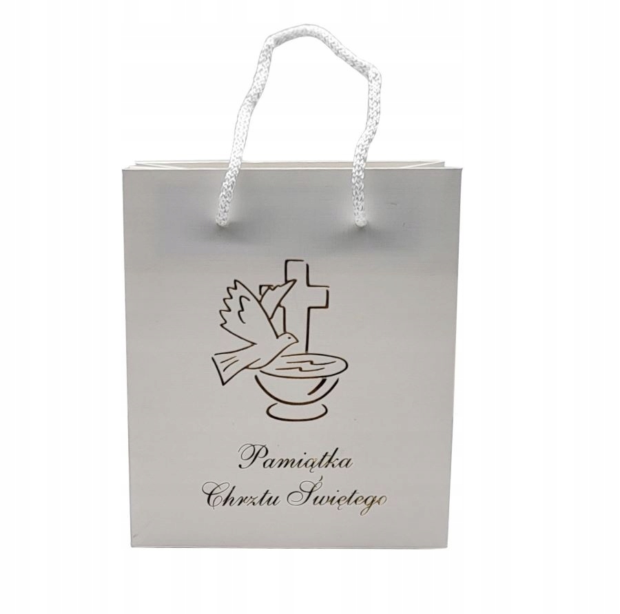 TORBA TOREBKA PREZENTOWA NA PREZENT CHRZEST ŚWIĘTY BIAŁA PAPIEROWA MOCNA M • Cena, Opinie ...