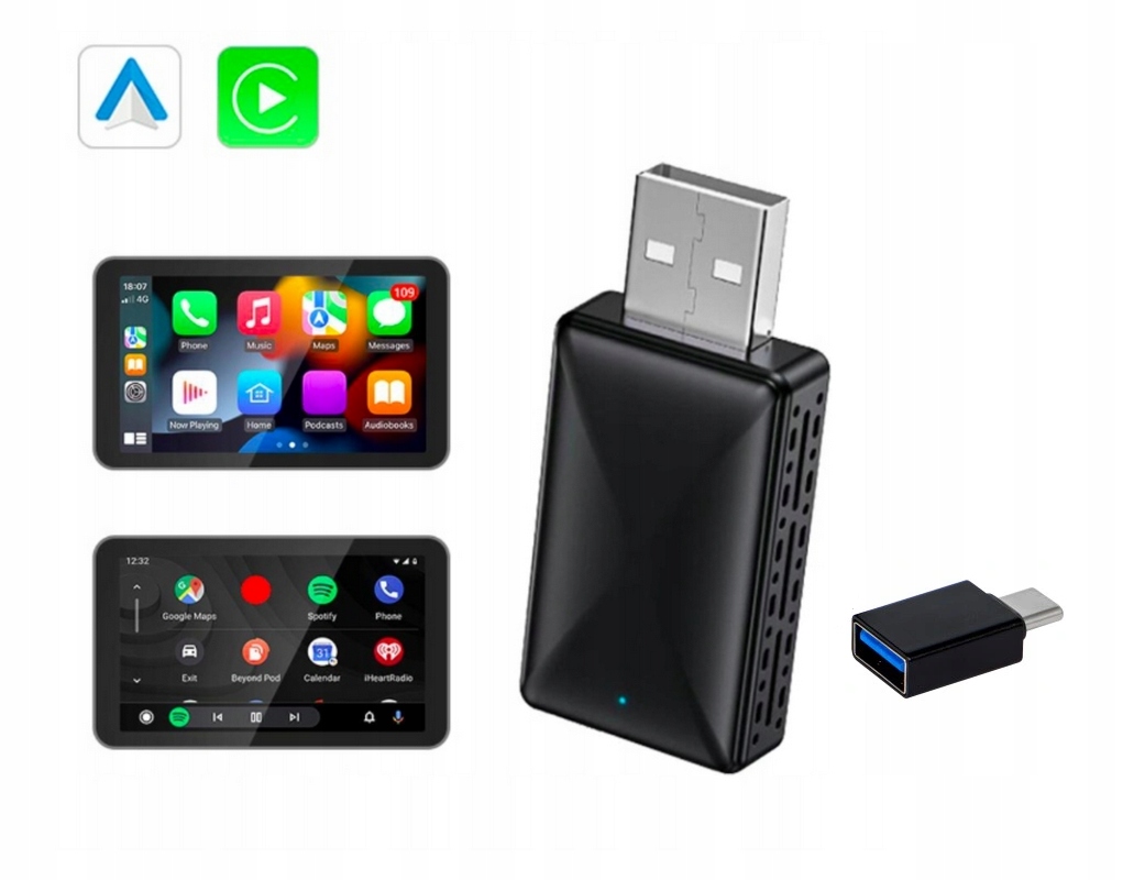 Bezprzewodowy Adapter Mini USB CarPlay do iPhone iOS ANDROID AUTO - Sklep, Opinie, Cena w Allegro