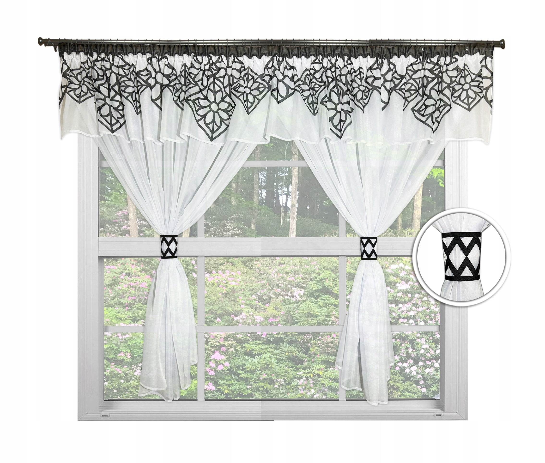 Firanki Firany Woal Ozdobny 350 x 150 Firanka do Salonu/Kuchni Tuby ...