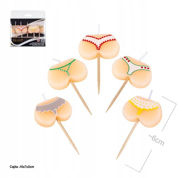 SVÍČKY ZADEK ZADEČEK ZADEK NA ROZLUČKU SE SVOBODOU 5KS - Allegro