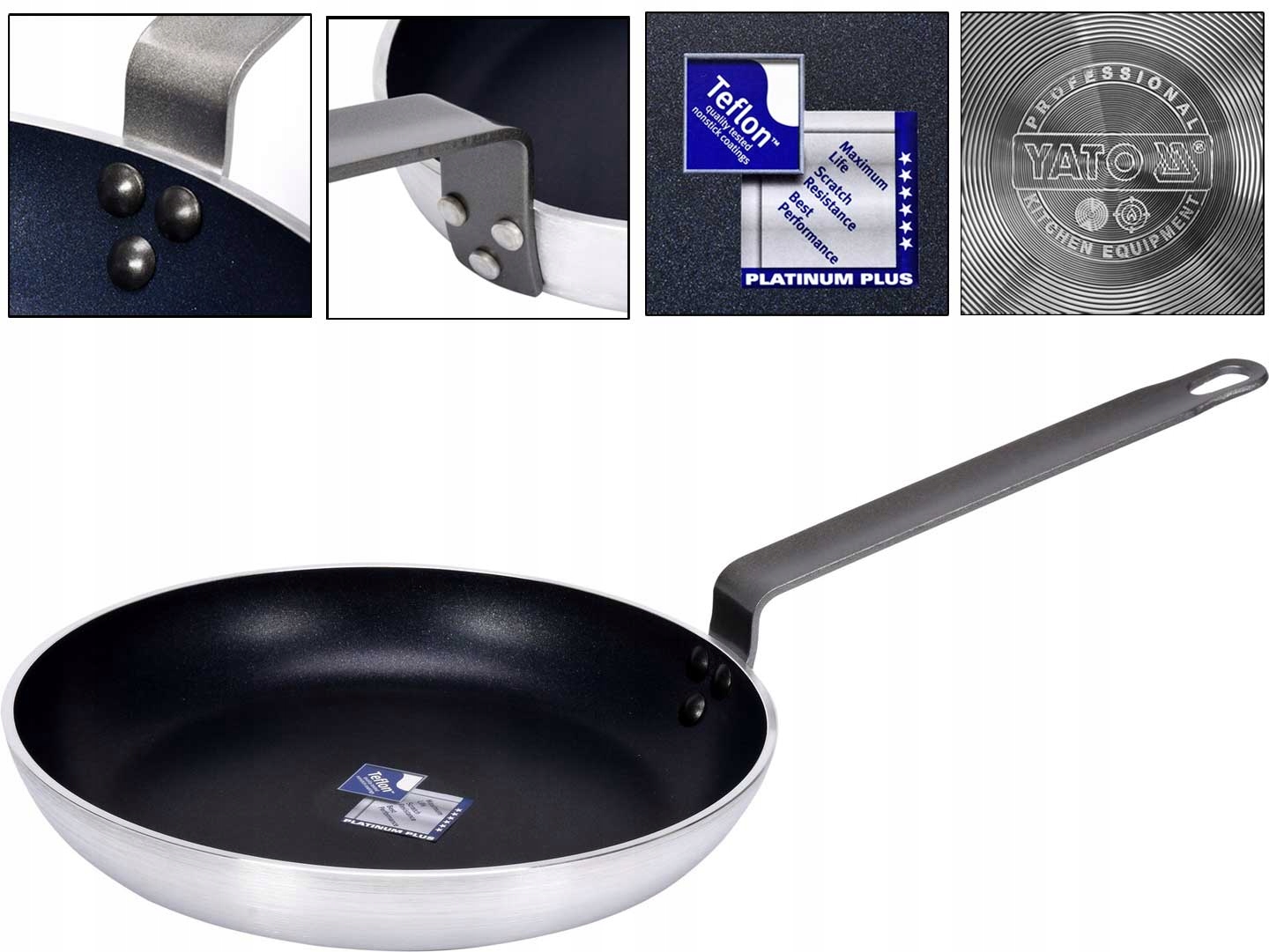 Patelnia tradycyjna Yato PLATINUM 24 cm teflonowa (5906083001161 ...