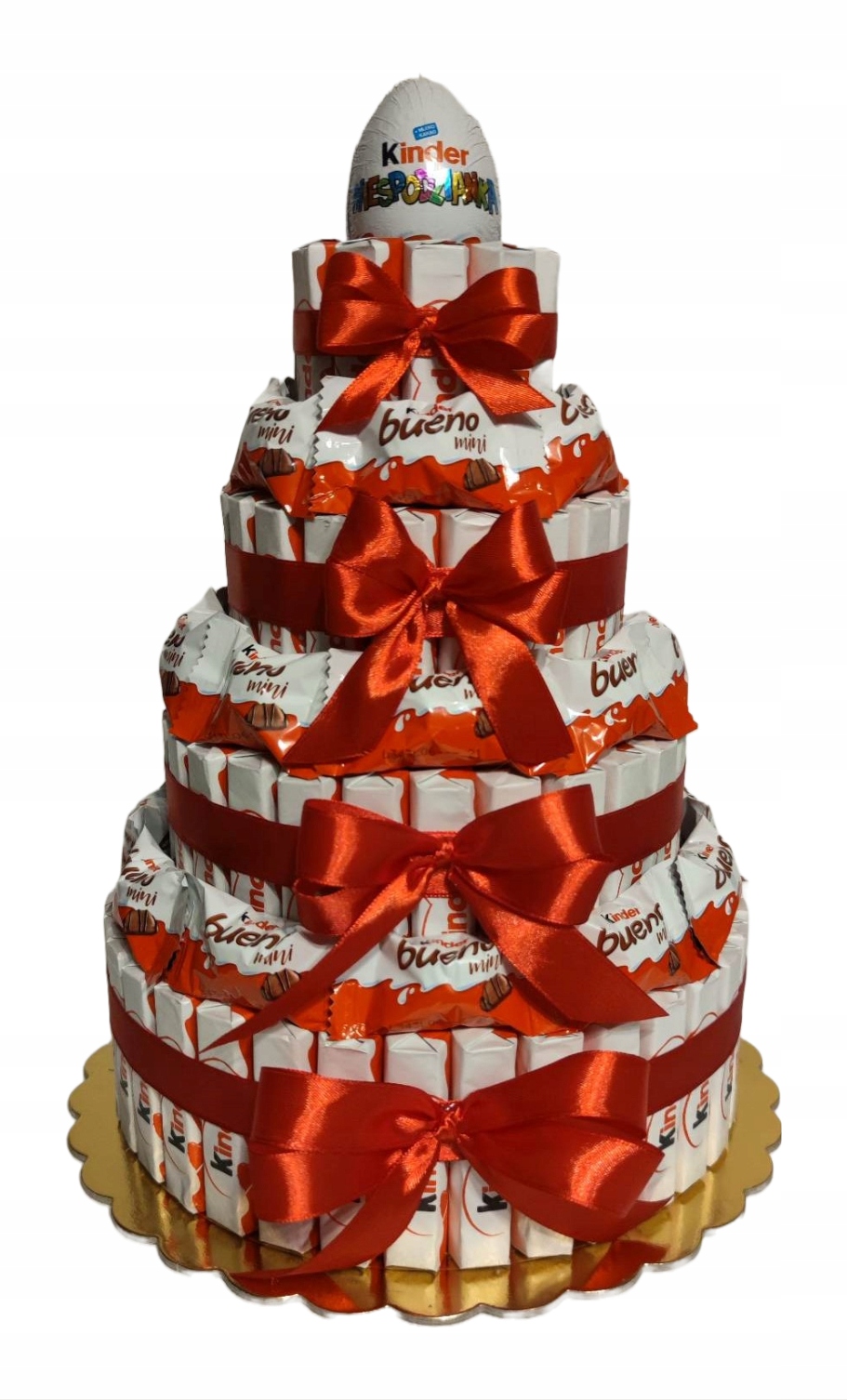 Tort ze słodyczy MEGA kinder, bueno mini, imieniny, urodziny,słodki ... Tort ze słodyczy MEGA kinder, bueno mini, imieniny, urodziny,słodki ...