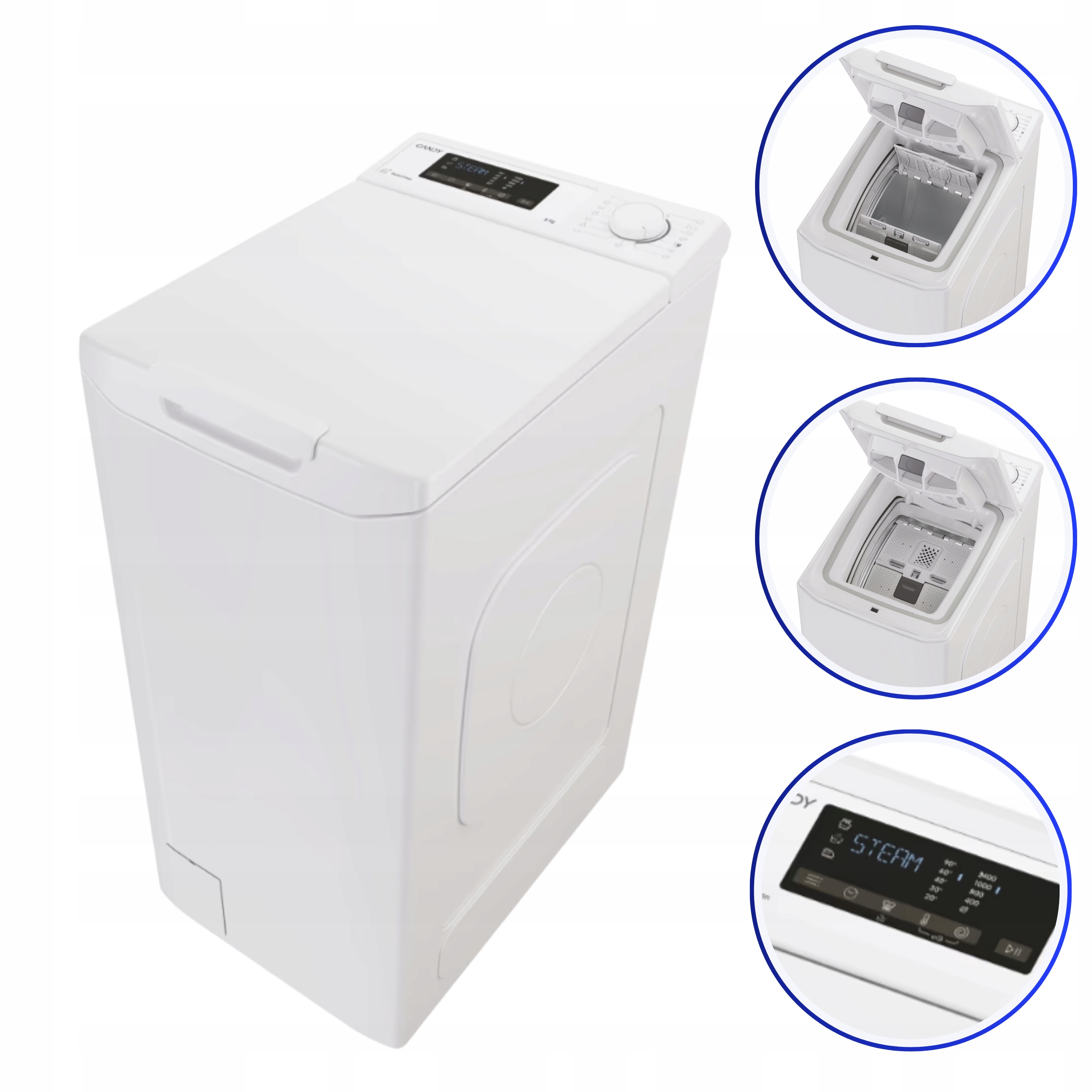 CANDY TCAS265D3-S Felültöltős mosógép 41x60, (8059019093802) • Ár, Vélemények - Allegro