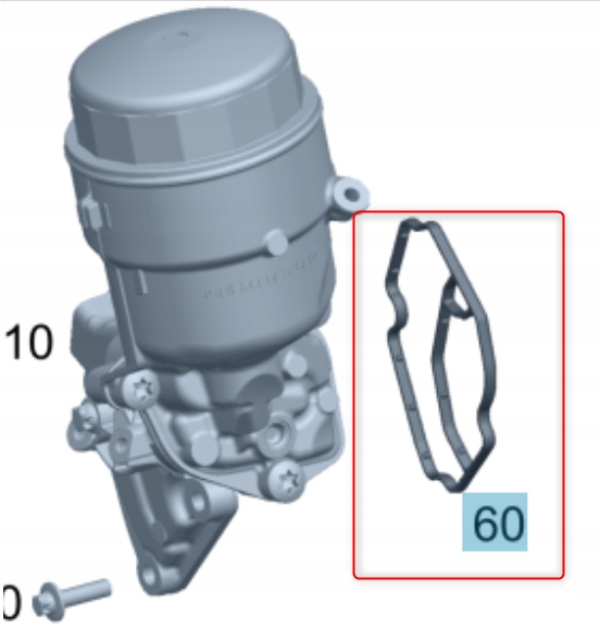 USZCZELKA PODSTAWY FILTRA OLEJU MERCEDES 3.0 OM642 A6421840080 ...