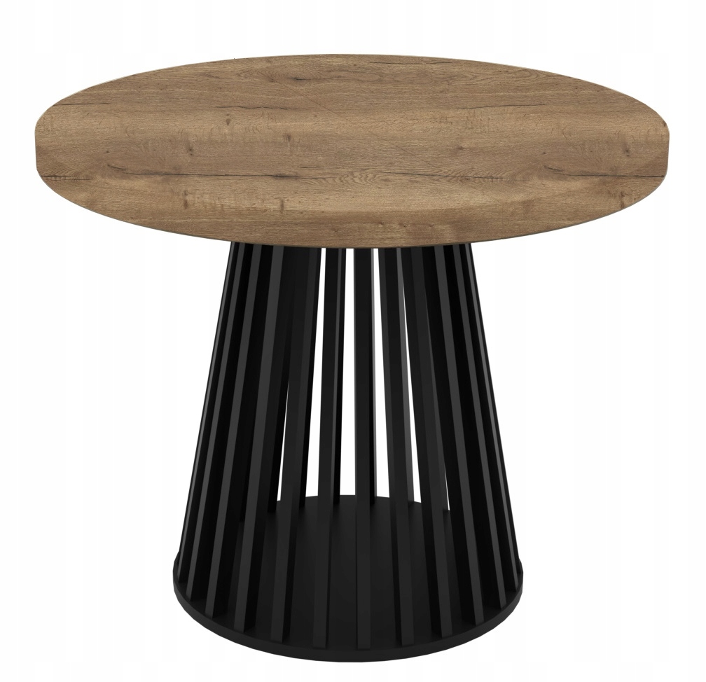 STÓŁ OKRĄGŁY LAMELE NIEROZKŁADANY Ø 120 cm HALIFAX TABAK + nogi ...