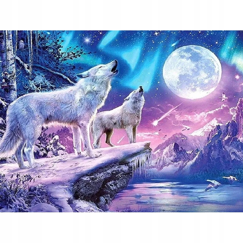HAFT DIAMENTOWY KORALIKI MOZAIKA ZESTAW OBRAZ DIAMOND PAINTING WILKI WOLFS 16896762148 Allegro.pl