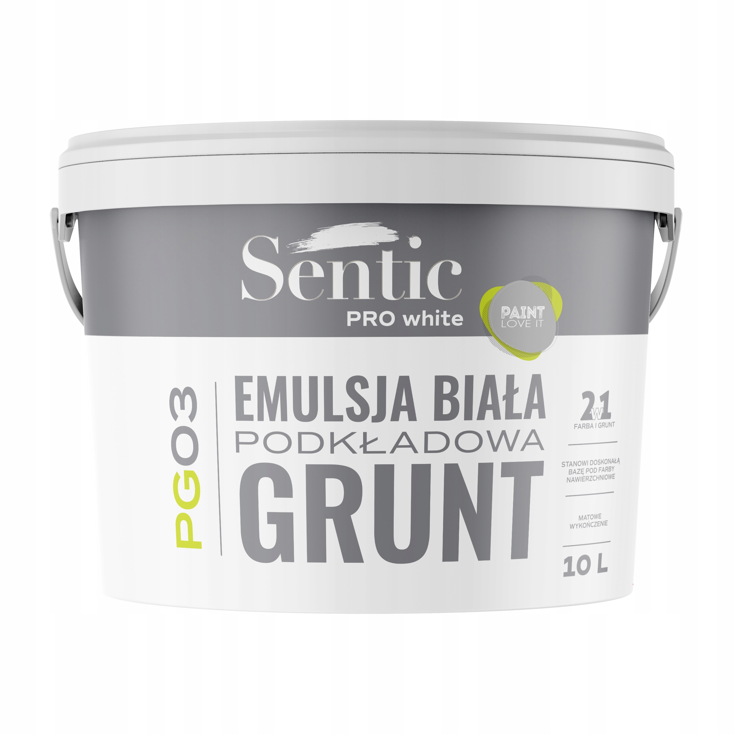 Farba akrylowa ścienna Sentic 10 l biały (5903649067999) • Cena, Opinie ...