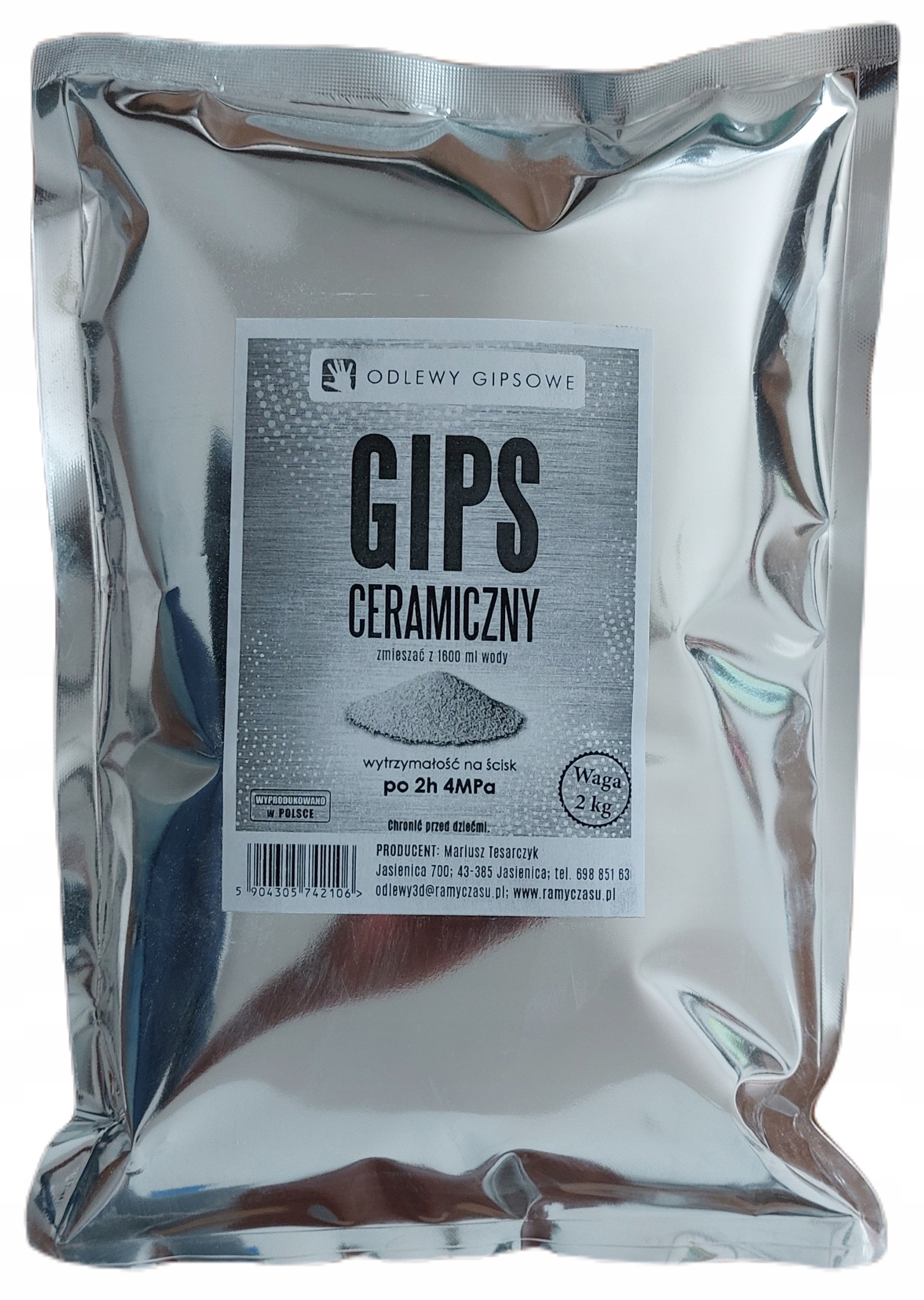 GIPS CERAMICZNY ŚNIEŻNOBIAŁY DO ODLEWÓW 2KG 12736320821 - Allegro.pl