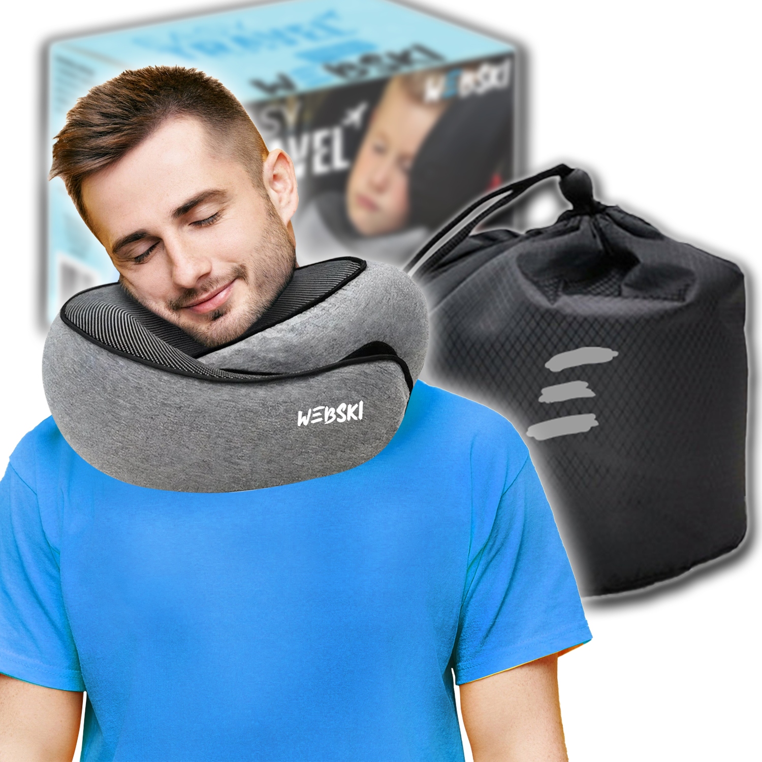 Webski Easy Travel Podróżna Poduszka Samochodowa Pod Szyję Głowę Kark ...