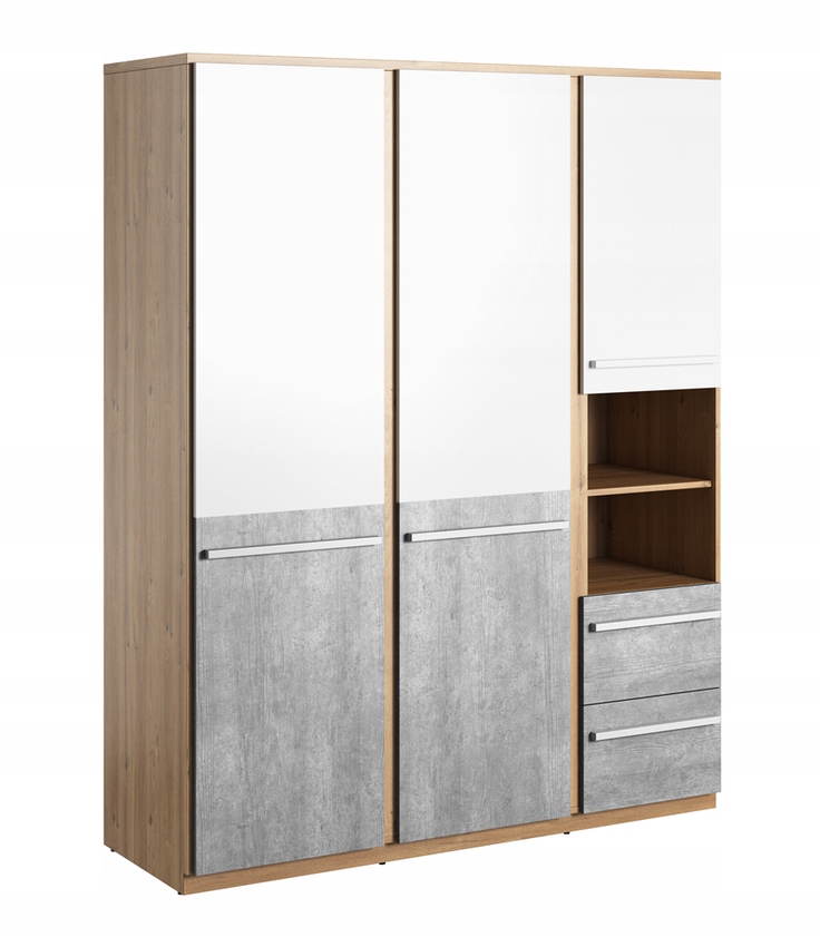 Szafa Lenart PLANO 150 x 191 x 51 cm wielokolorowy szuflada, z ...