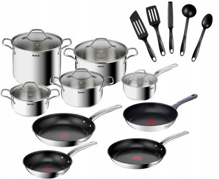 Garnki TEFAL Intuition patelnie akcesoria 19el (B864SA74 B817S255 G7300455 B8170644 K001A504 ...