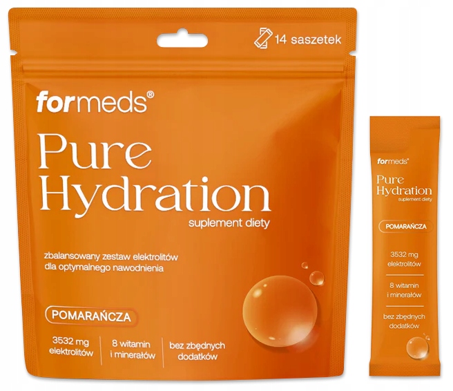 FORMEDS Pure Hydration ELEKTROLITY Pomarańcza MAGNEZ POTAS B12 ENERGIA ...