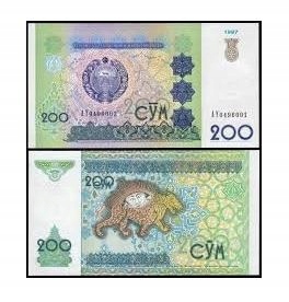 BANKOVKA UZBEKISTÁN 200 SUM UNC za 15 Kč - Allegro