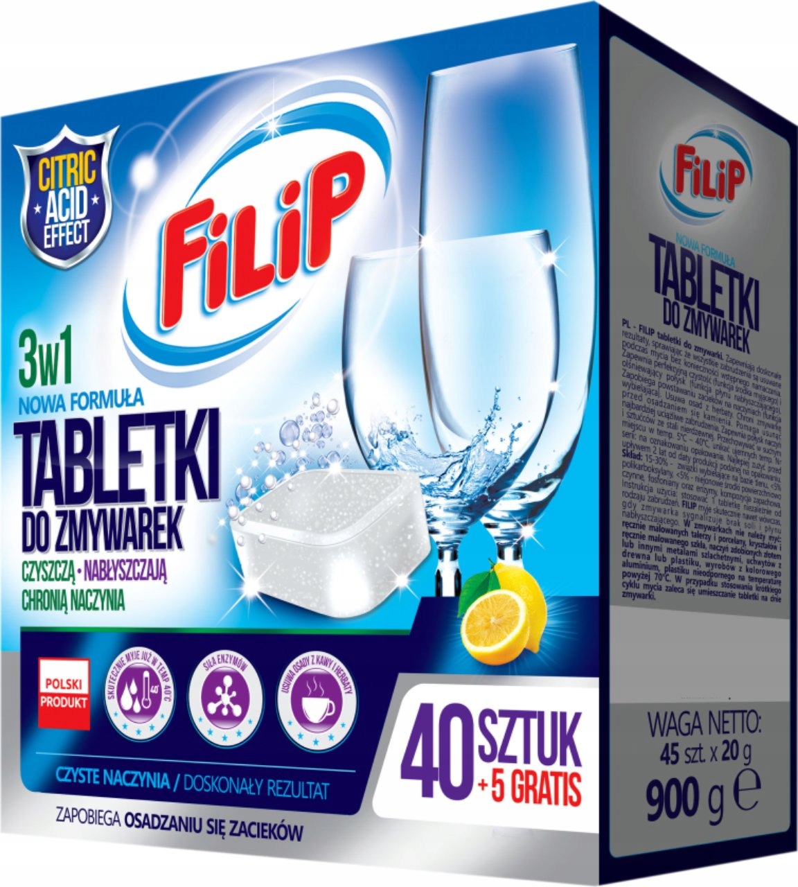 Filip Tabletki do zmywarki all in one Filip 45szt 14142659347 - Allegro.pl
