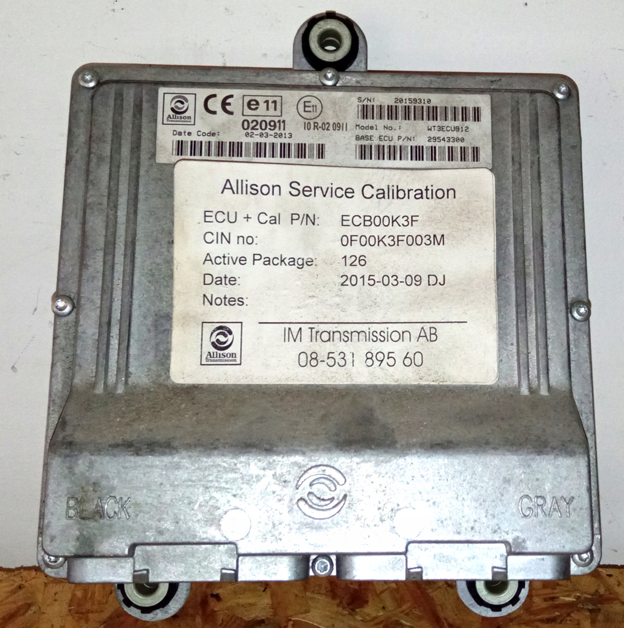 WT3ECU912 - Блок управления коробкой передач Allison WT3ECU912 купить ...