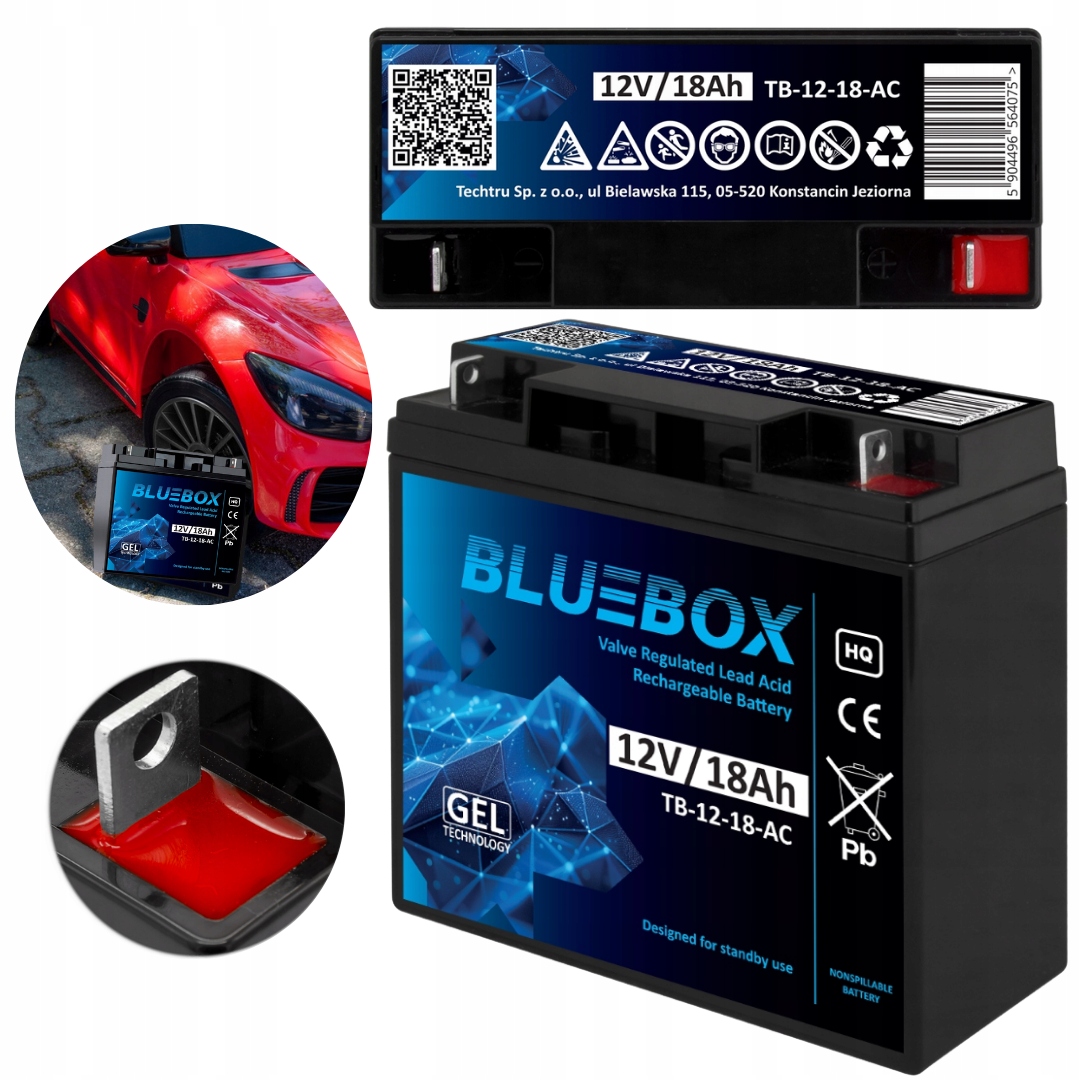 AKUMULATOR ŻELOWY BLUEBOX 12V 18Ah (wymiar 17Ah 20Ah) KOSIARKA ALARM UPS - Sklep, Opinie, Cena w ...