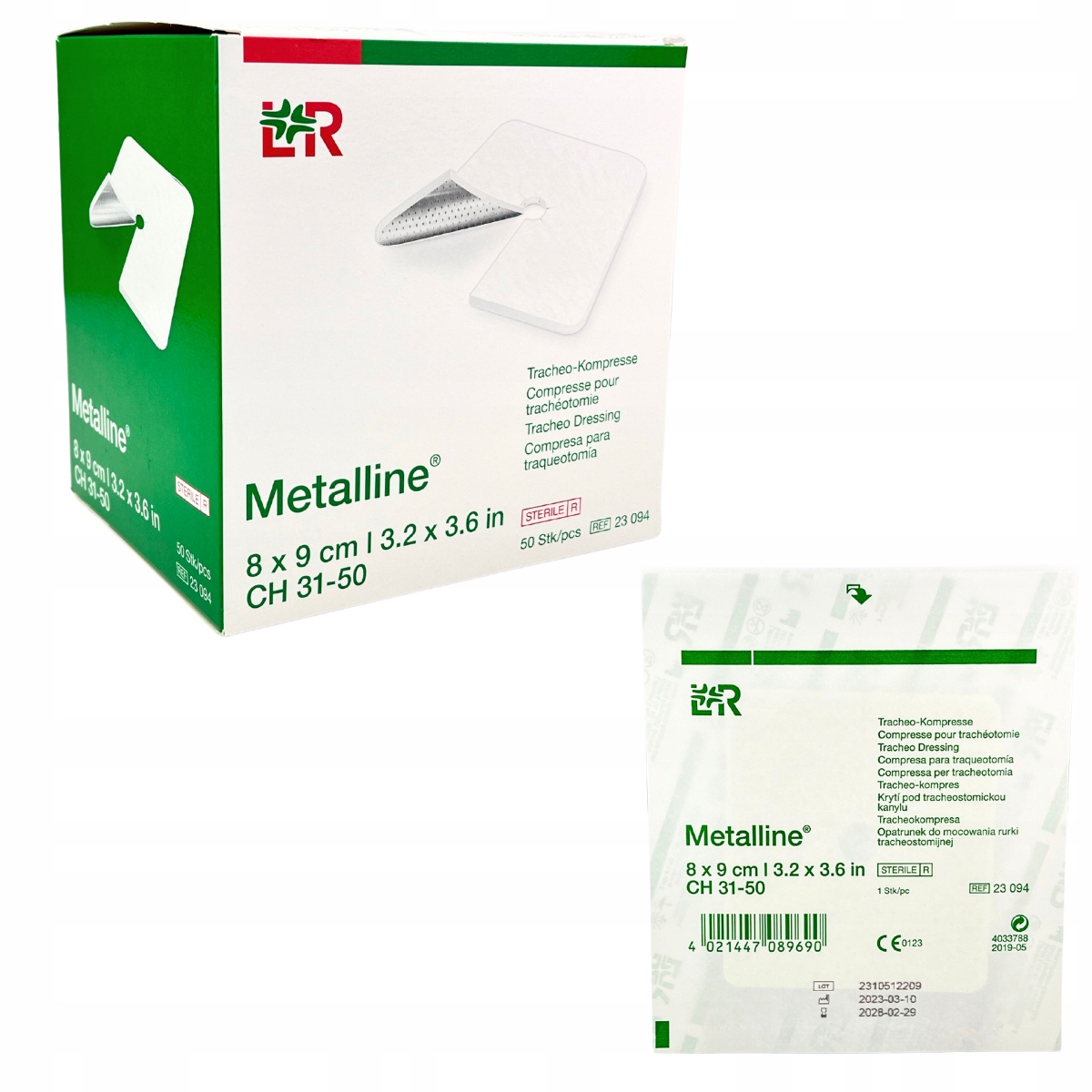 Kompresy tracheostomijne Metalline L&R 8x9cm 50szt (4021447230948 ...