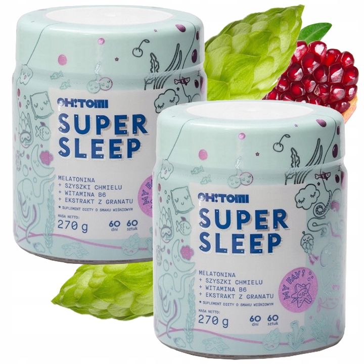 Żelki z MELATONINĄ witaminy SPOKOJNY SEN SUPER SLEEP OhTomi 120szt 2op ...
