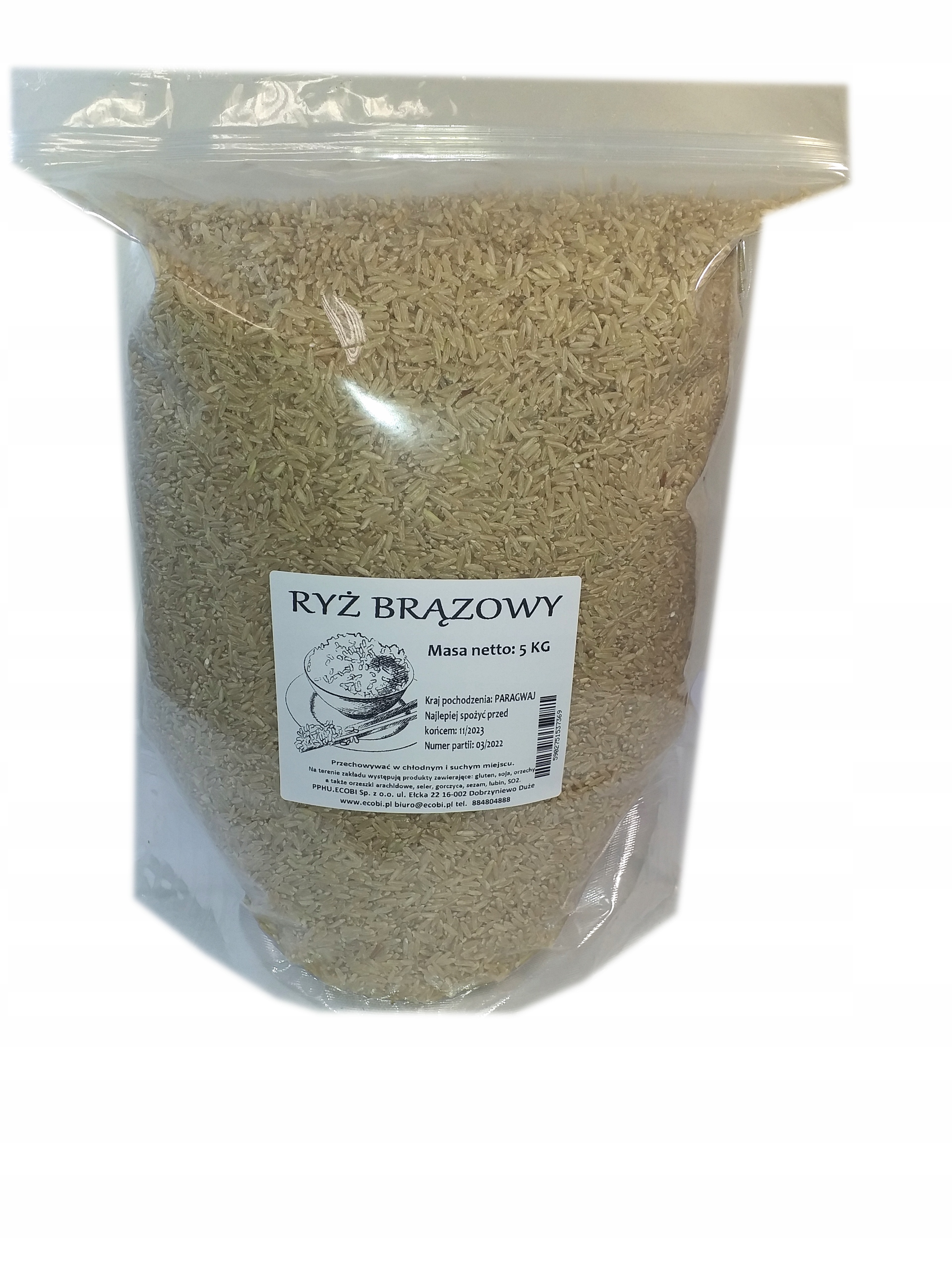 RYŻ BRĄZOWY NATURALNY 5 KG ECOBI HURT 11897495356 - Allegro.pl