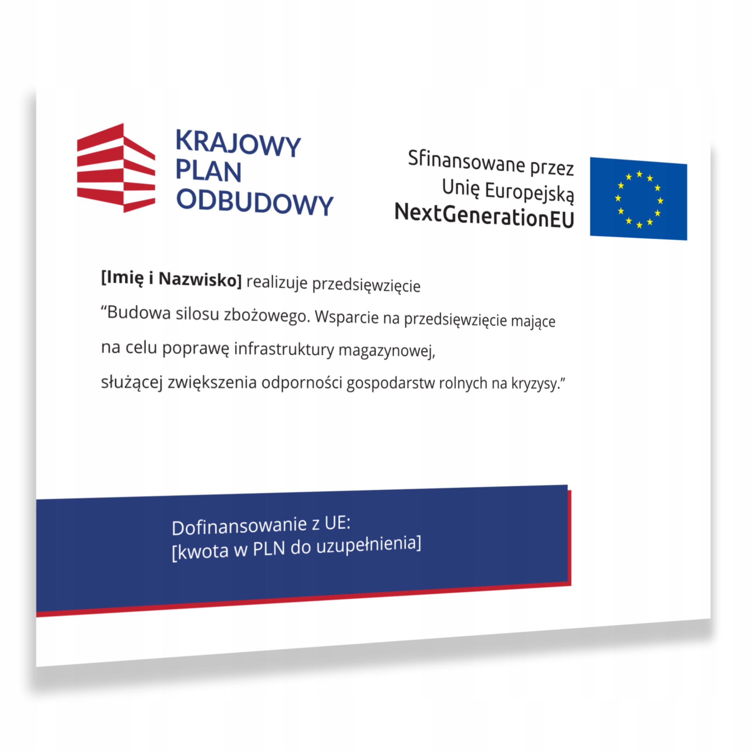 Tablica Krajowy Plan Odbudowy - Niska cena na Allegro.pl Tablica Krajowy Plan Odbudowy - Niska cena na Allegro.pl