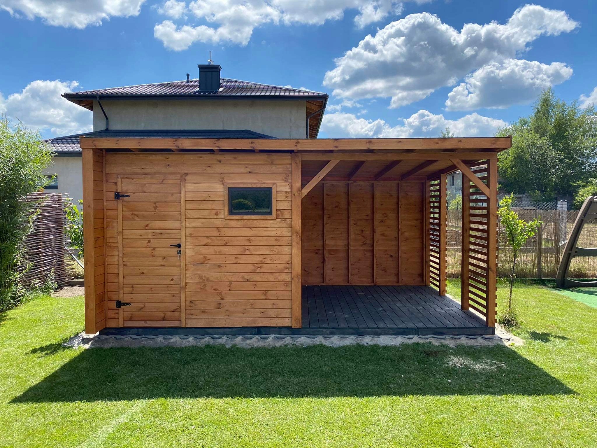 Domek narzędziowy ogrodowy z altaną 500x300cm 2w1 (5x3) • Cena, Opinie ...