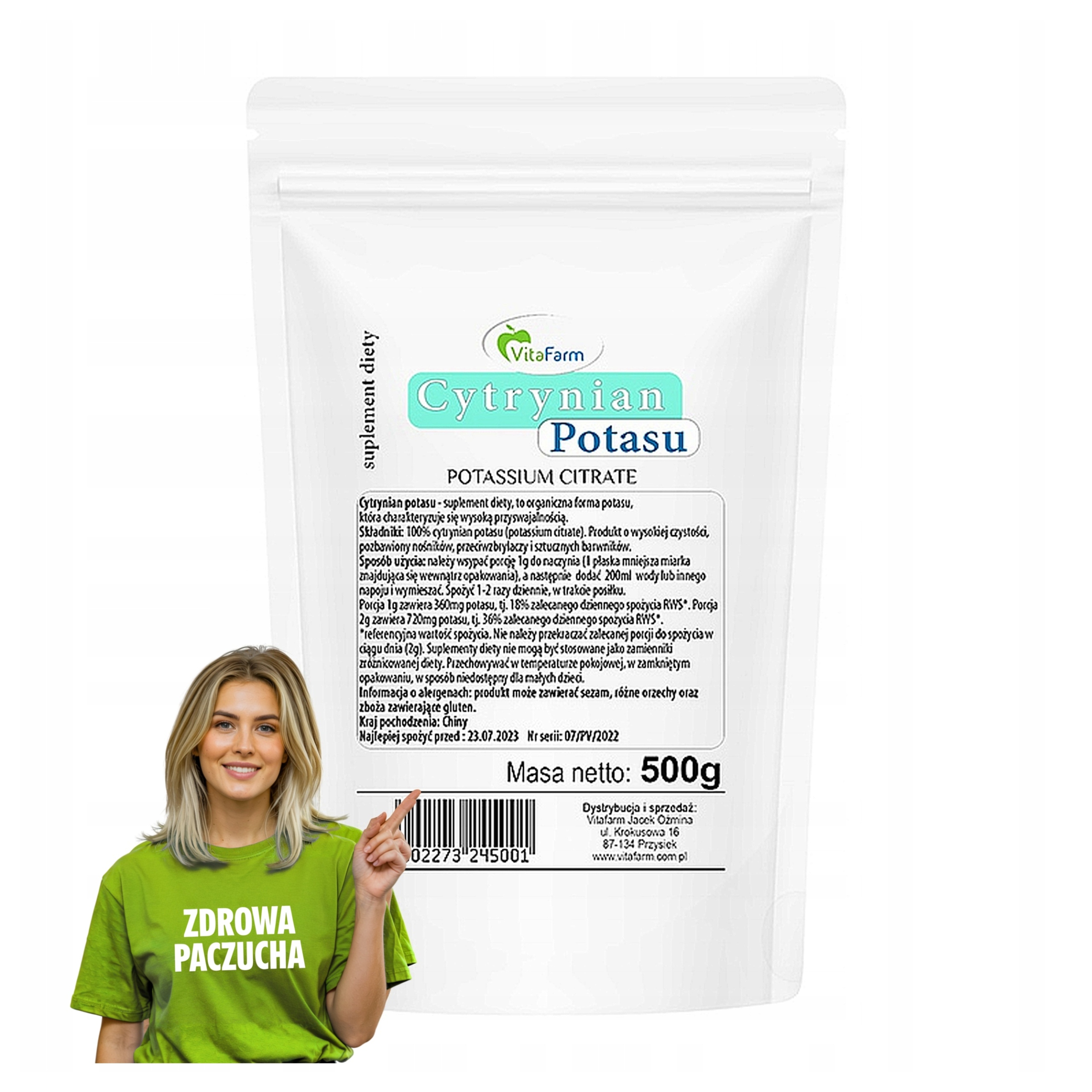 CYTRYNIAN POTASU 500 G POTASSIUM CITRATE (5902273245001) • Cena, Opinie ...