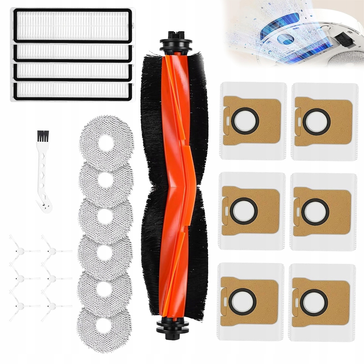 24 ks PŘÍSLUŠENSTVÍ PRO XIAOMI ROBOT VACUUM X20+X10 SADA KARTÁČE FILTRY ...